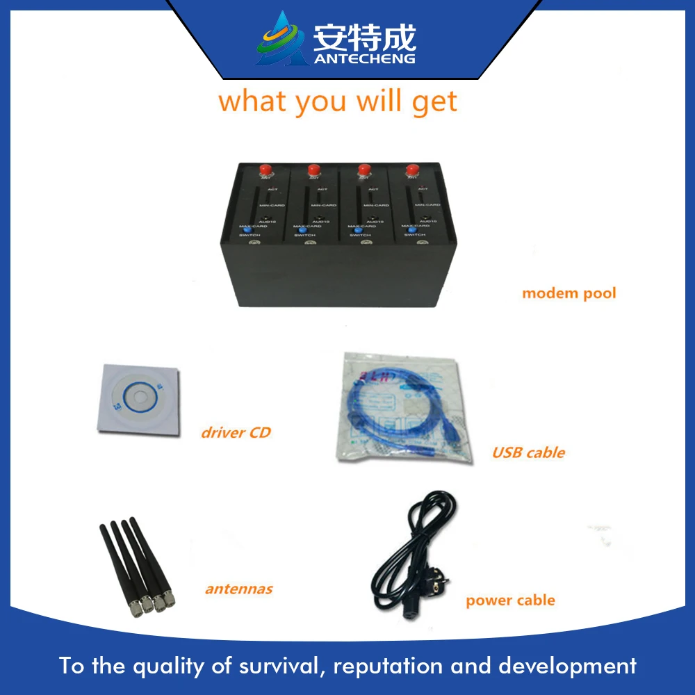 Antecheng gsm modem bulk sms machine multi sim card gsm modem 4 ports ...