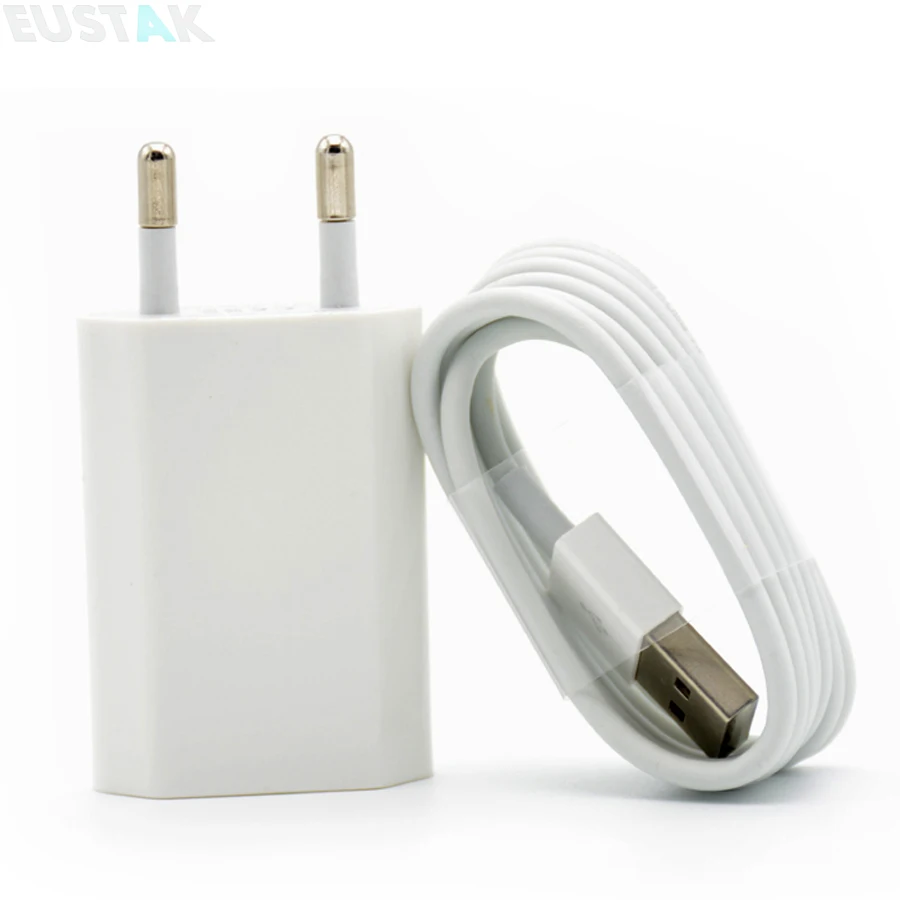 White EU Plug Wall Power Charger Adapter USB Charging Cable For Iphone ...