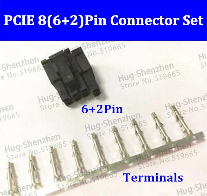 Free shipping 100sets 6+2Pin Female PCI Express PCIe Connector with ...