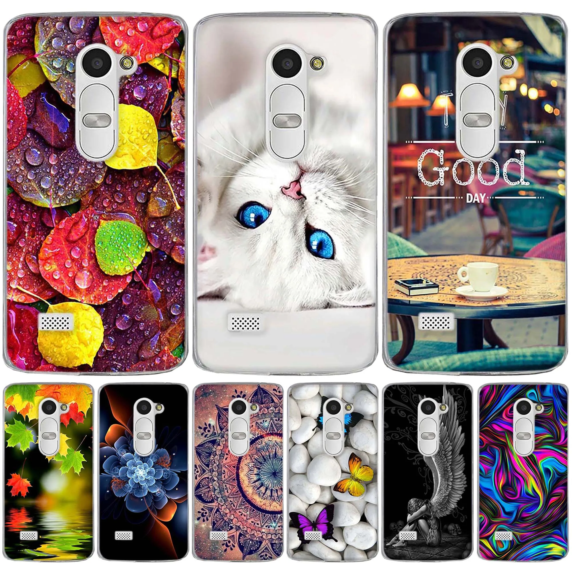 Funda de pintura para LG Leon 4G LTE H340N, carcasa trasera de silicona ...