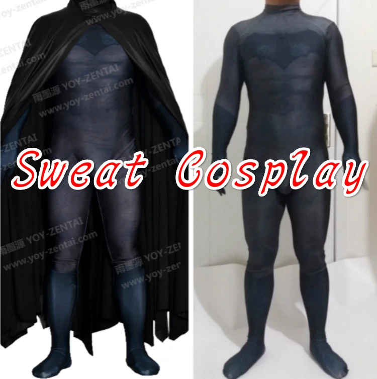 High Quality Black Batman Costume Spandex Lycra Suit With Printed 3d