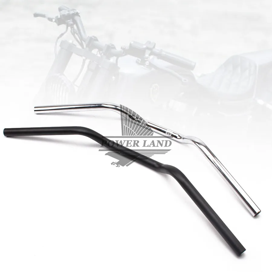 1pcs Motorcycle 7/8" 22mm Black/Chrome Tracker Handlebars Drag Bar ...