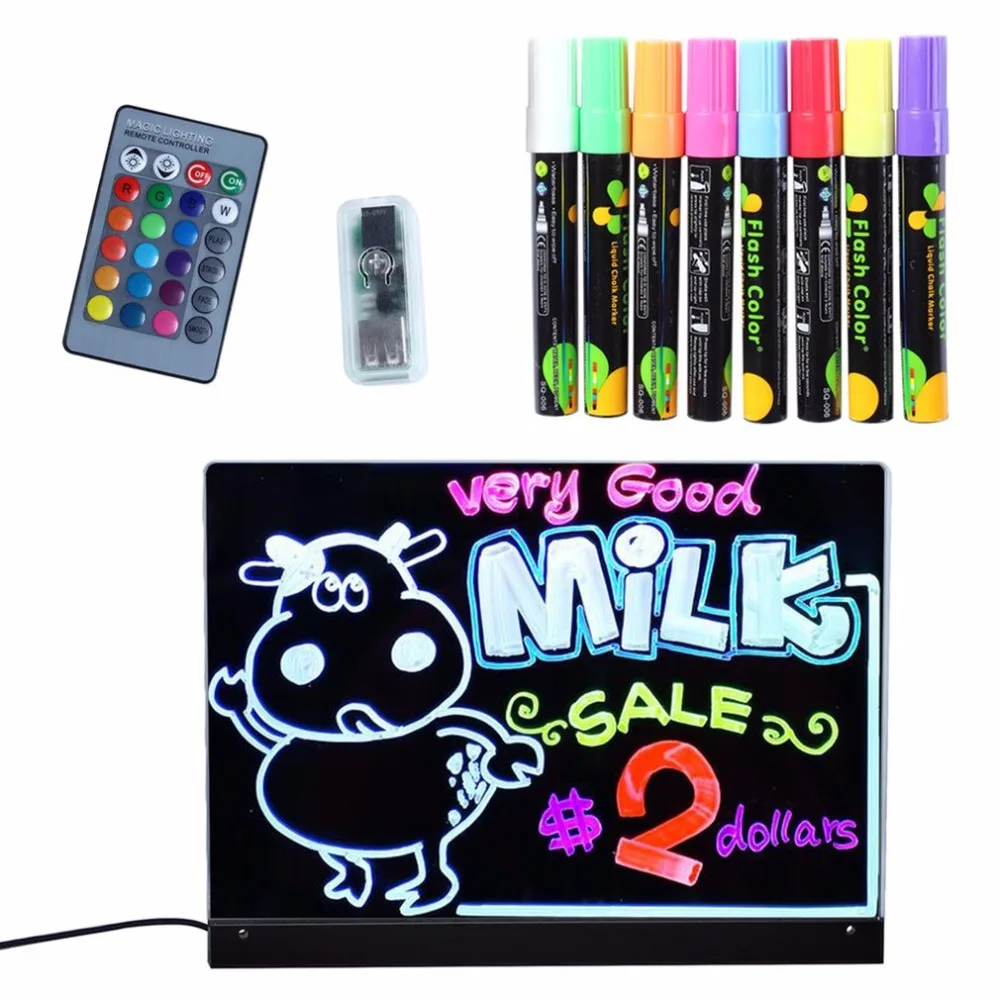 LED Tempered Glass Aluminum Alloy Frame Remote-control Writing Board ...