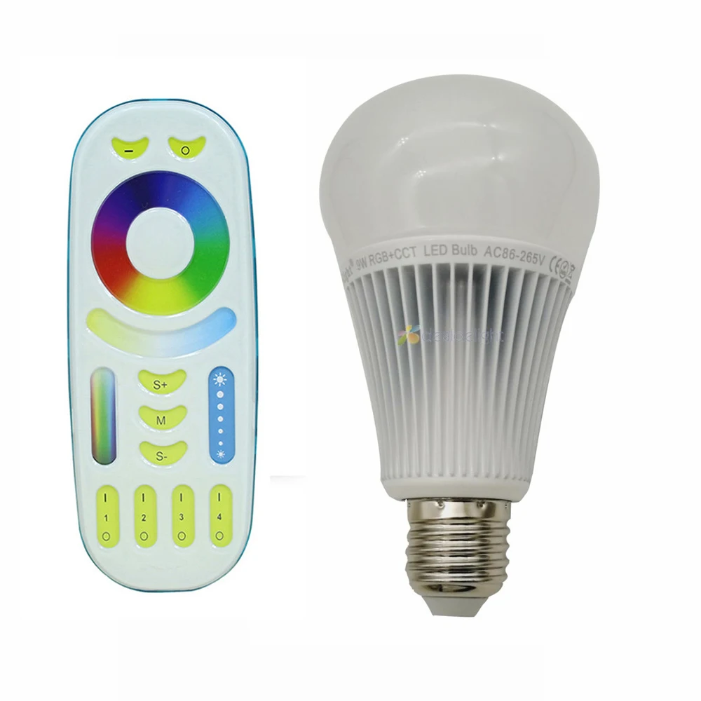 MiLight 2.4G Wireless E27 9W RGBWW + Color Temperature Dimmable 2 in 1 ...