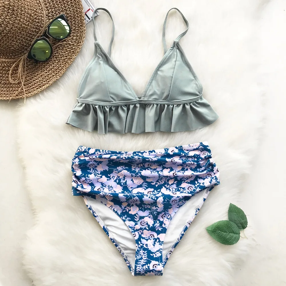 Cupshe Magic Crystal Falbala Bikini Set Bikini Set Hot Sex Picture