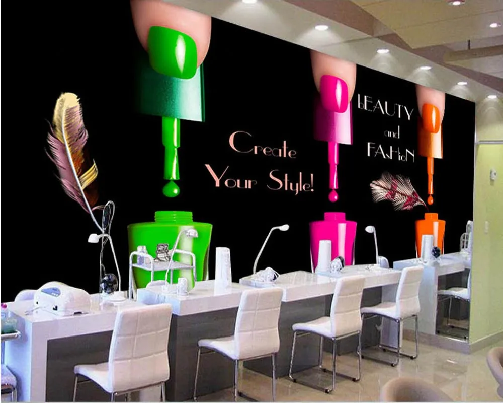 Free Shipping Custom Wallpaper Mural Dynamic Fashion Vogue Beauty Black ...