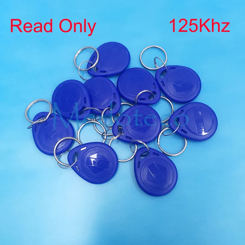 10 pcs 125khz keyfobs card Blue TK4100 Chip Keycard Read only Access ...