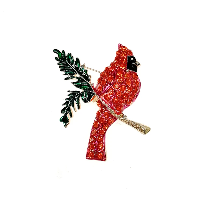Aliexpress.com : Buy 50pcs/lot red crystal animal cardinal bird brooch ...