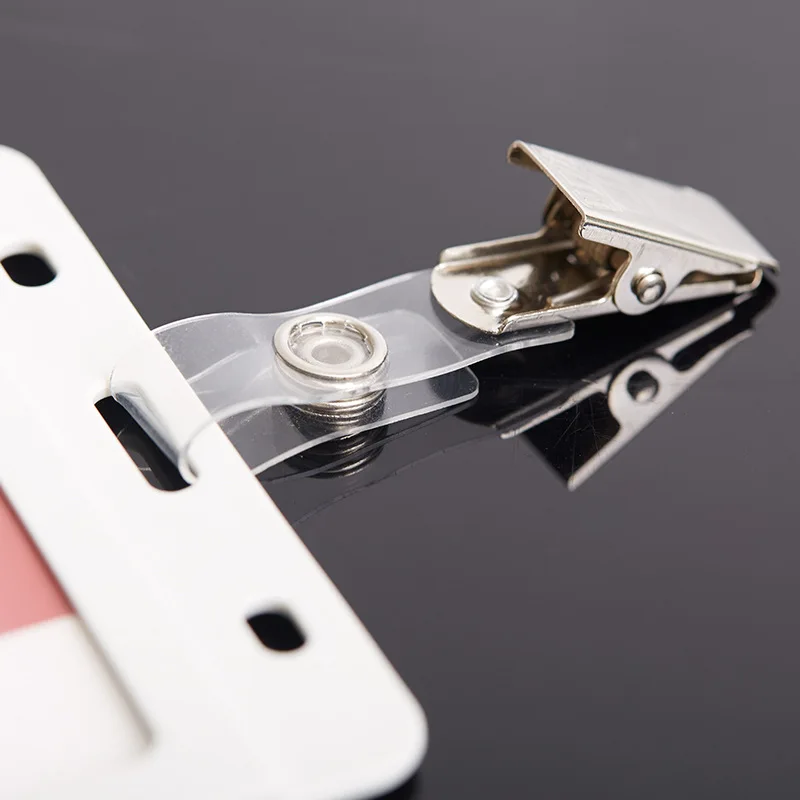 50-Pcs-Name-Tag-Clip-Metal-ID-Card-Holder-Badge-Clip-With-Transparent ...