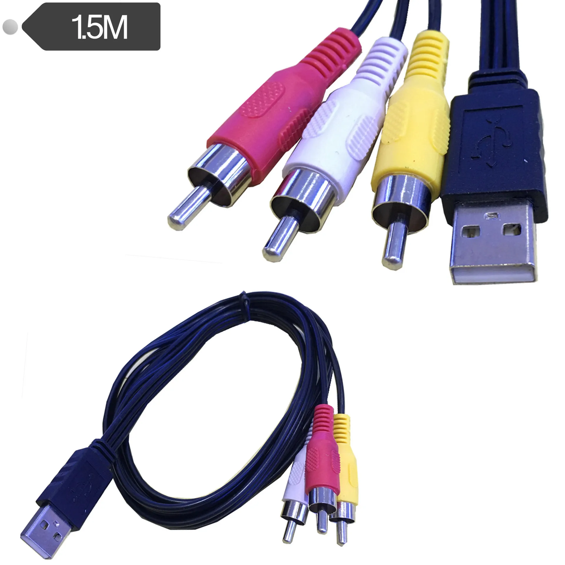 USB a tres de loto AV cable USB a 3RCA audio y video cable set top box ...