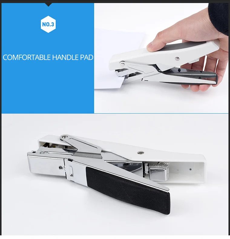 Agrafeuse,WHITE--Grande pince à papier sans effort, agrafeuse robuste ...