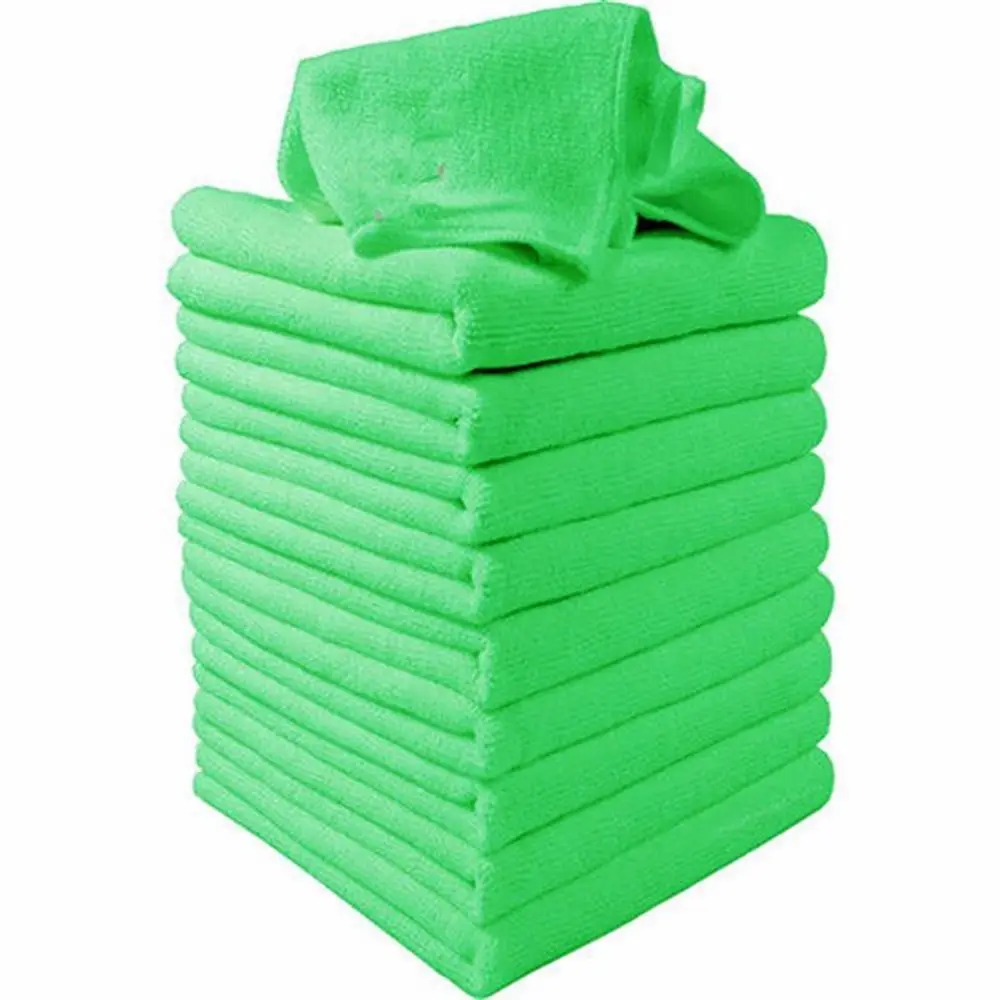 10 Pcs/Set Green Microfiber Cleaning Auto Car Detailing Soft Microfiber ...
