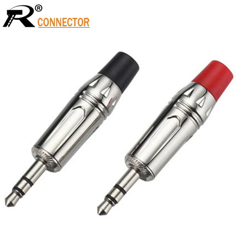 100pcs Stereo 3.5mm Jack Wire Connector Nickel plated 3.5 audio video ...