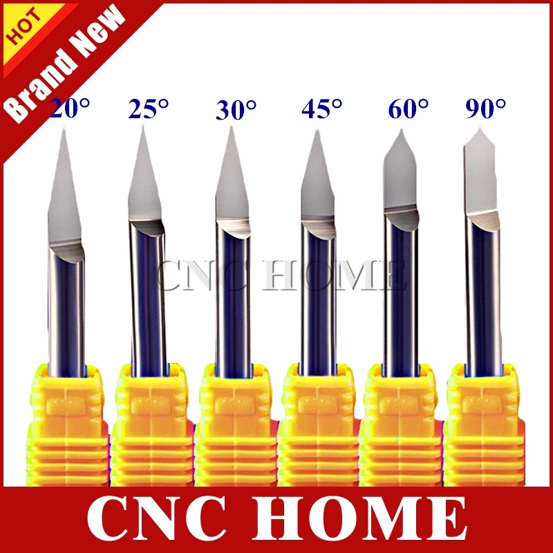 1pc 6mm Shank 20 30 45 60 90 Angle Wood Milling Cutter Carbide ...