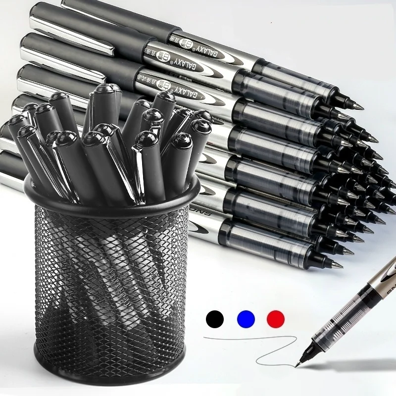 2Pcs Liquid Ink Ball Pen Writing Black Blue Red for Office School ...