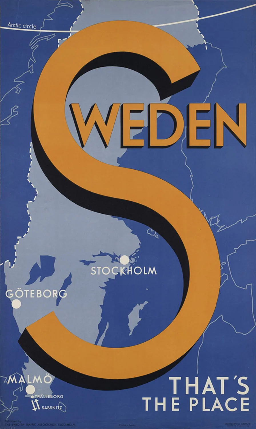Pop Art Map of Sweden Classic Vintage Retro Kraft Canvas Painting ...