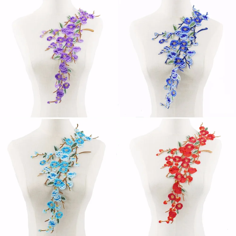 1pc Embroidery Big Lace Collar Flower Polyester Fabric,DIY Handmade ...