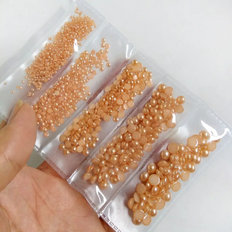 New packing Gold Color Mix Size Ceramic Rhinestones 1000pcs/lot Half ...