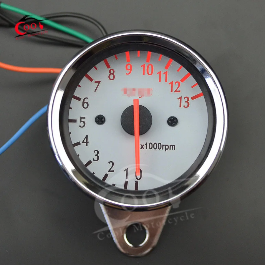 Universal Motorcycle Scooter Tachometer Gauge Rev Meter RPM Gauge 13000 ...