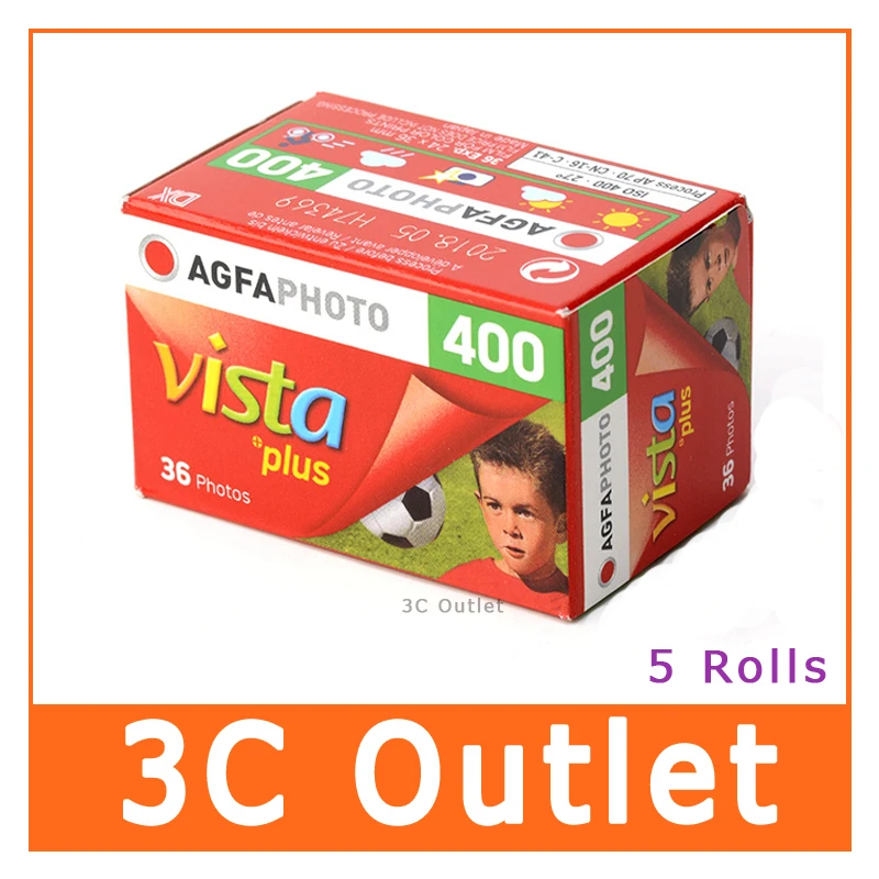 Agfa foto Vista Plus 400 de 135 36 película de Color de 5 rollos ...