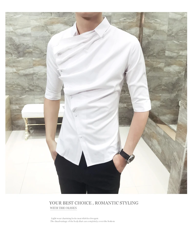 Unique Summer Gothic Ruffle Designer Collar Shirt – Black or White M ...