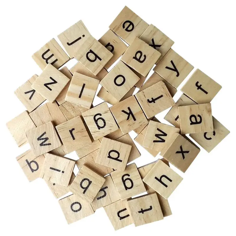 200X Wooden Scrabble Tiles Letter Alphabet Scrabbles Number Crafts ...