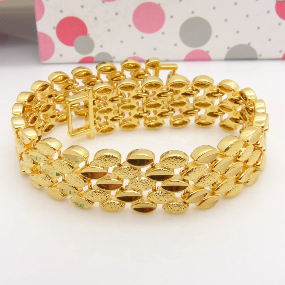 Women-Men-Bracelet-Wrist-Chain-Solid-24k-Gold-Color-Classic-Fashion ...