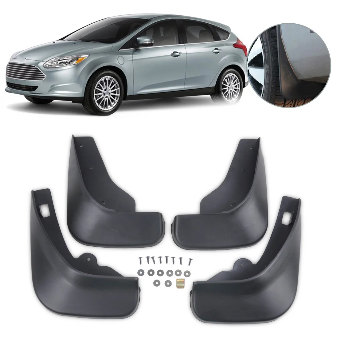 DWCX 4pcs Car Accessories Mud Flaps Splash Guards Mudguard Mudflaps For ...