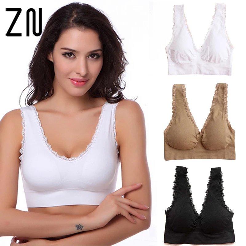 Soft Comfort Wire Free Casual Bra Women Fashion Casual Fitness Stretch Workout Tank Top Seamless ...