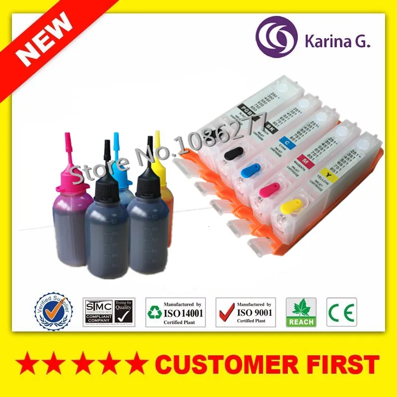1Set Compatible ink Cartridge + 50ml x 5 dye ink for PGI450 CLI451 PGI ...