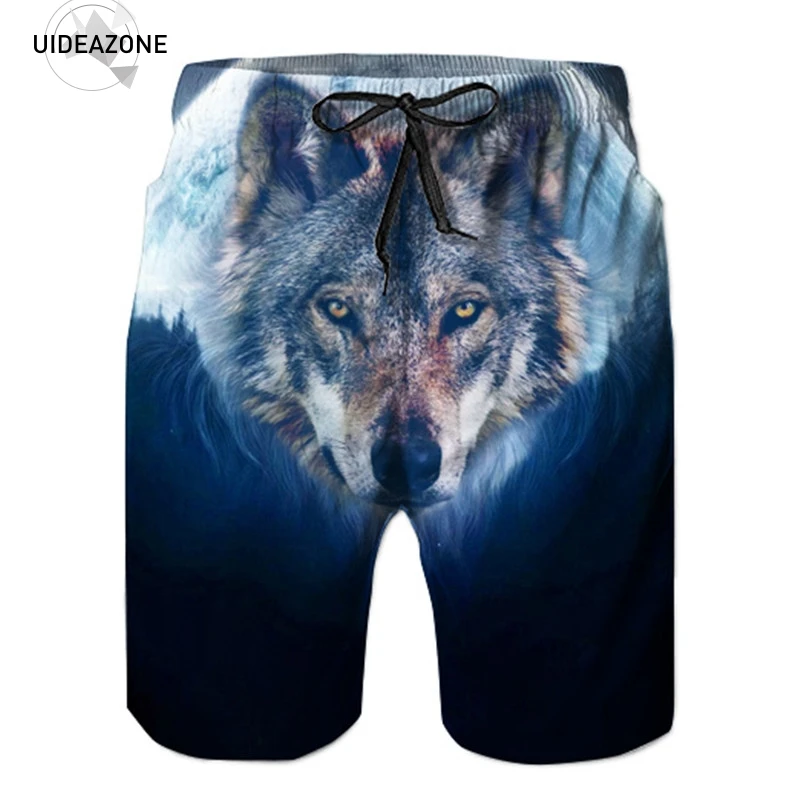 Mens Shorts 2018 Brand New Wolf Printed 3D Summer Beach Shorts Men ...