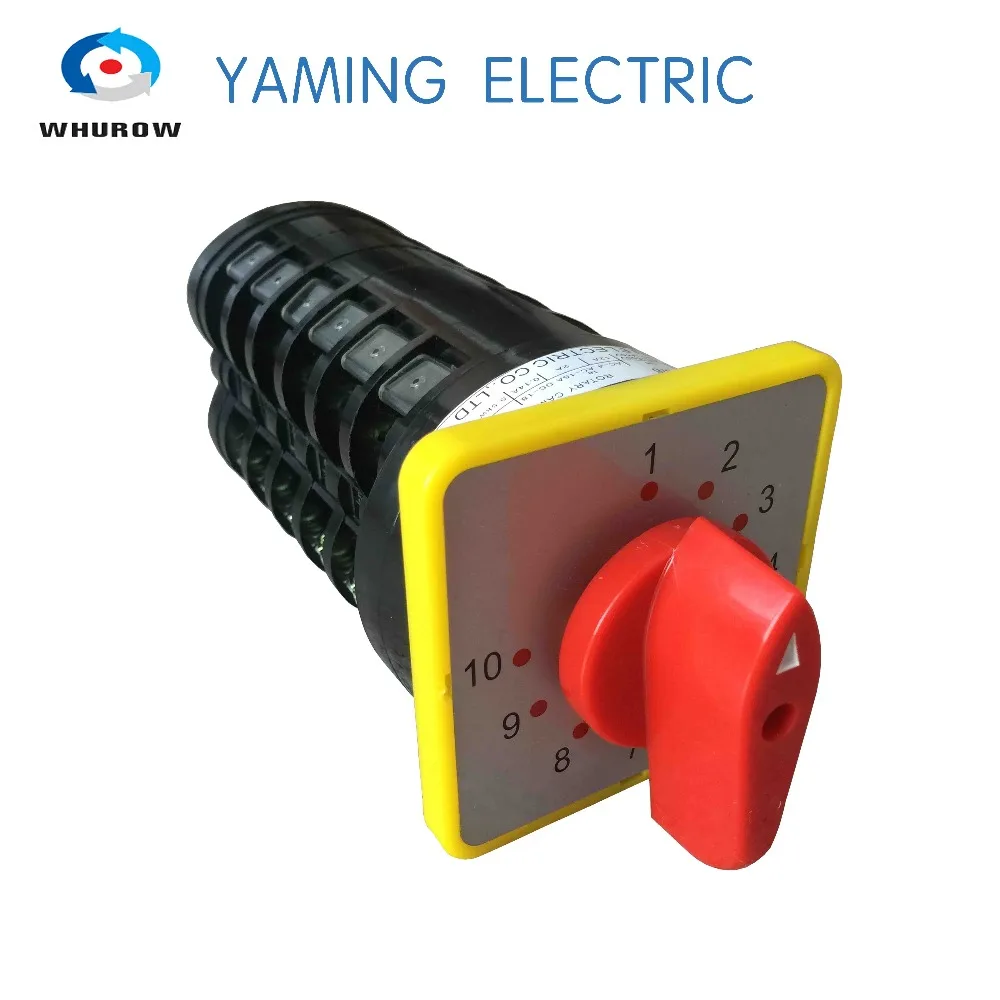 10 position rotary switch 6 pole 16a changeover switch square plate cam ...