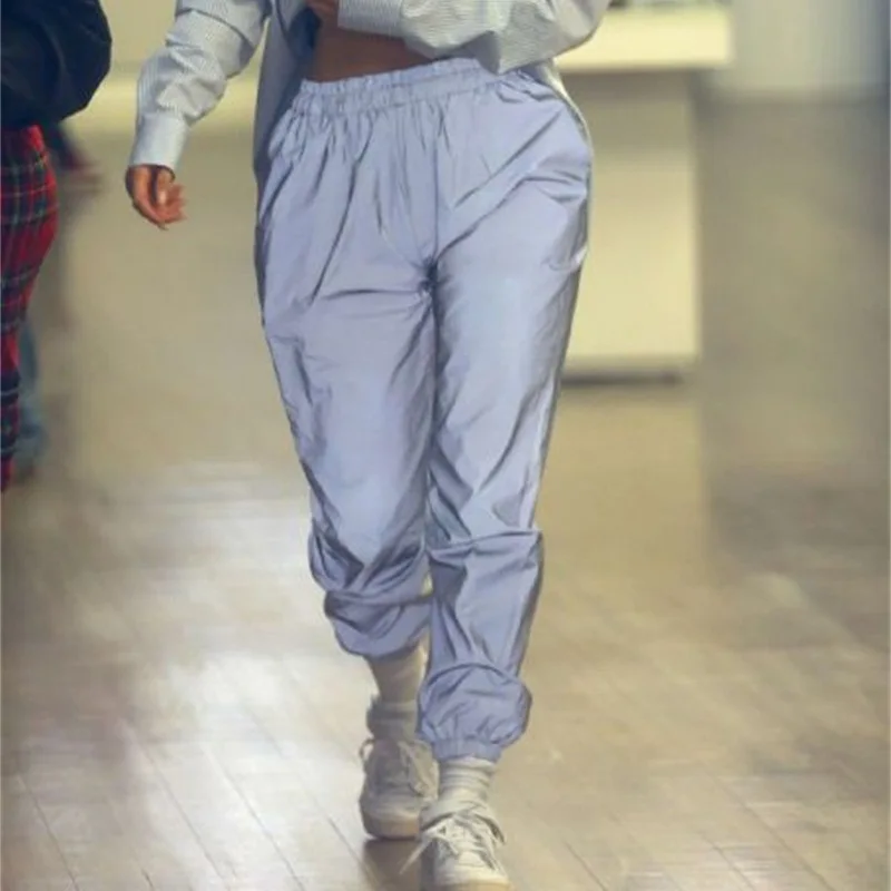 Женские повседневные спортивные штаны-шаровары, блестящие ...