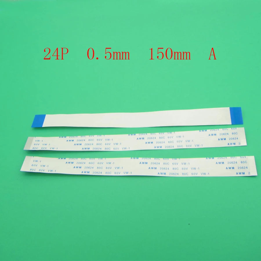3 PCS ใหม่ FFC FPC 24pin สายเคเบิลแบบยืดหยุ่น 0.5 มม. pitch ไปข้างหน้า ...