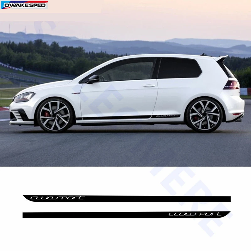 2pcs-Clubsport-Sport-Stripes-Carbon-Fiber-Vinyl-Decal-Car-Door-Side ...
