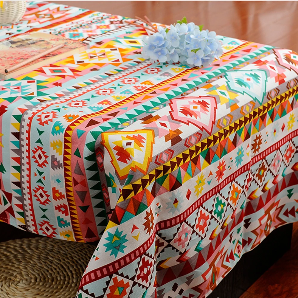 Nappes de style bohème coton nappe de village américain coloré ...