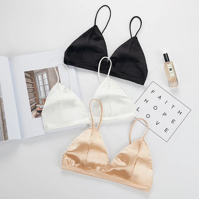 Spandcity Minimalism Summer Sexy Silk Seamless Bras Soft Wire Free Bra