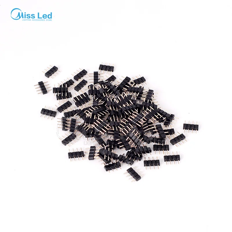 (10 pack) 4 pin Male Coupler Connector for RGB LED Strip Light ...