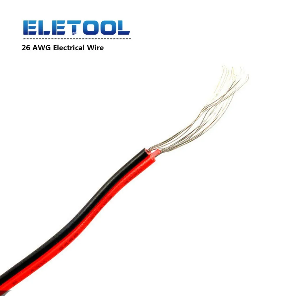 10m 26 AWG Electrical Wire Tinned Copper Insulated PVC Extension LED ...