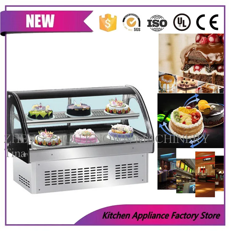 Compact Design 2 Layer Cake Display Refrigerator Commercial Glass Cake
