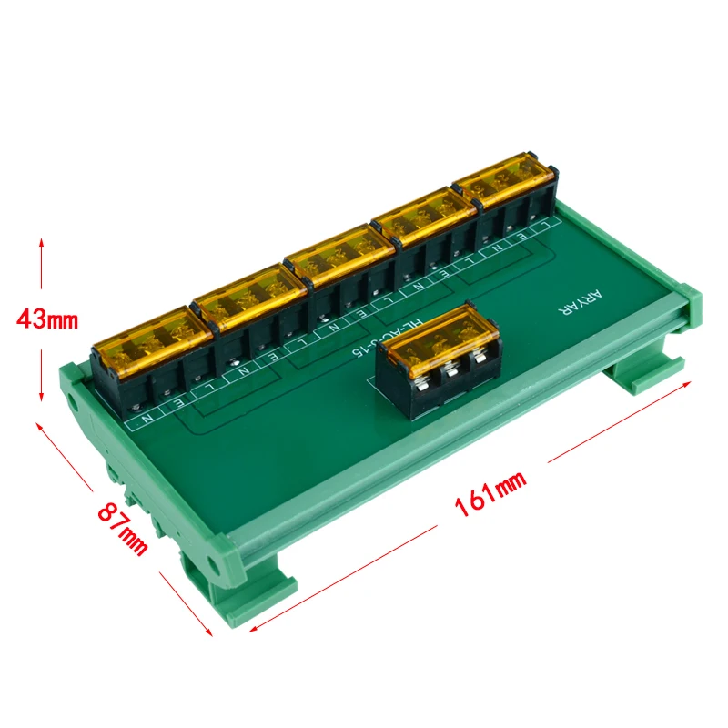 15 Channel Ac Power Supply Distribution Terminal Blocks Din Rail And ...