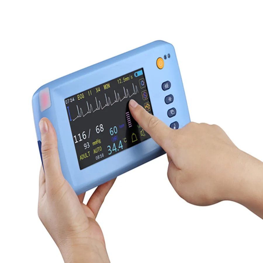 Handheld Six Parameters Vital Sign Monitor ECG/ NIBP/ Spo2/ Pulse Rate ...