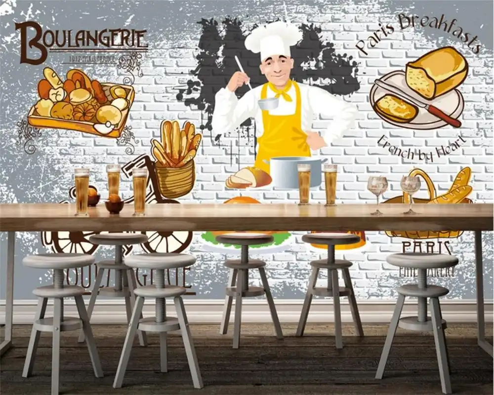 European and American Burgers Graffiti Background 3D Mural Wallpaper ...