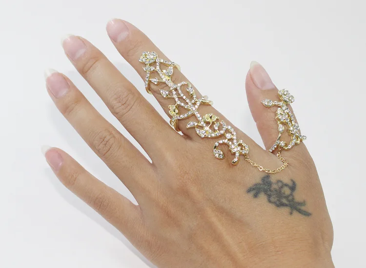 Aliexpress.com : Buy Forefinger Thumb Rings Women Alloy Chain Two ...