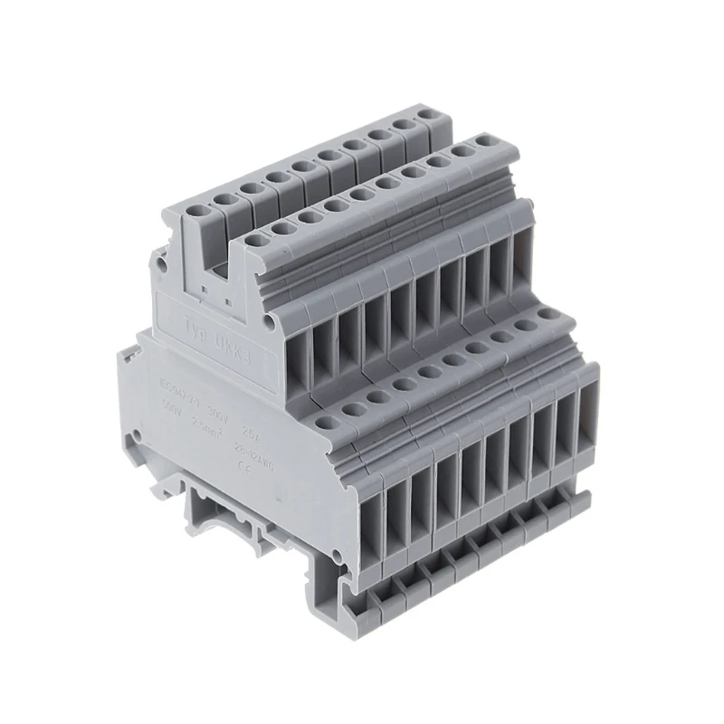 50 Pcs UKK3 DIN Rail Double Level Dual Row Terminal Block 500V 25A 28 ...