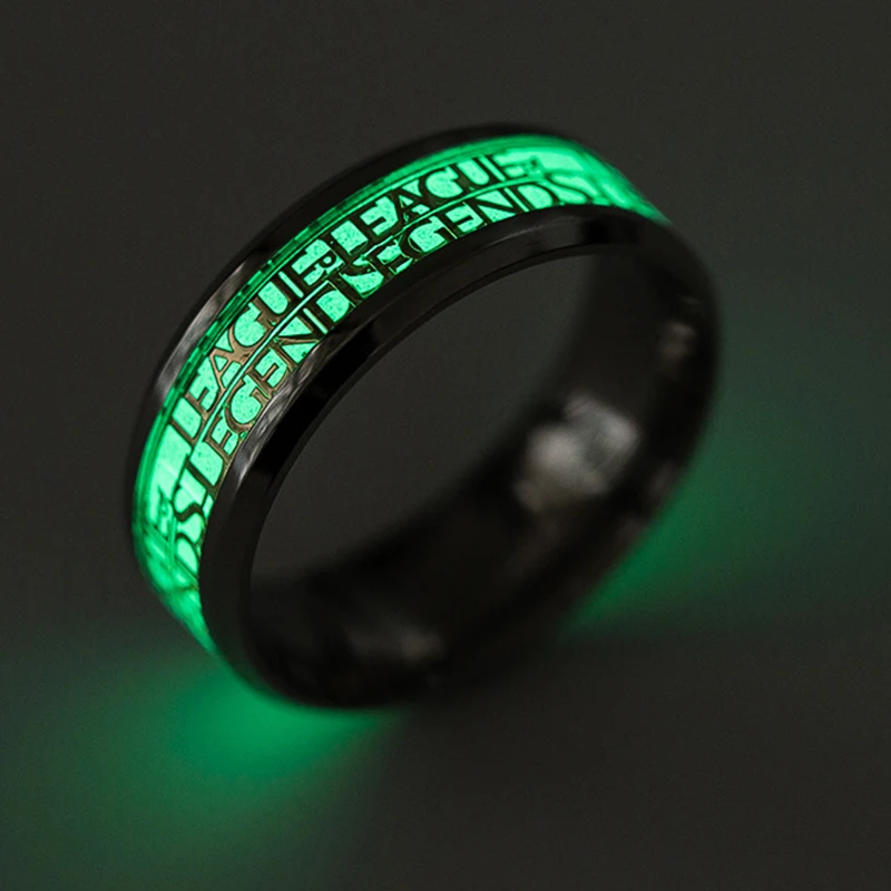 The Fluorescent Ring LOL Stainless Steel Ring Luminous Ornaments Fans ...