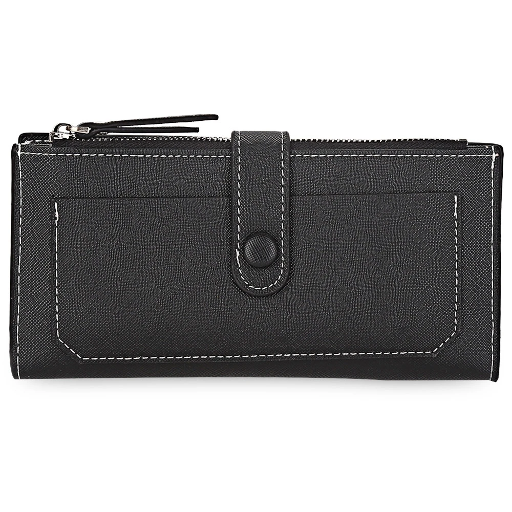 Leather Snap Clutch Wallets For Women | semashow.com