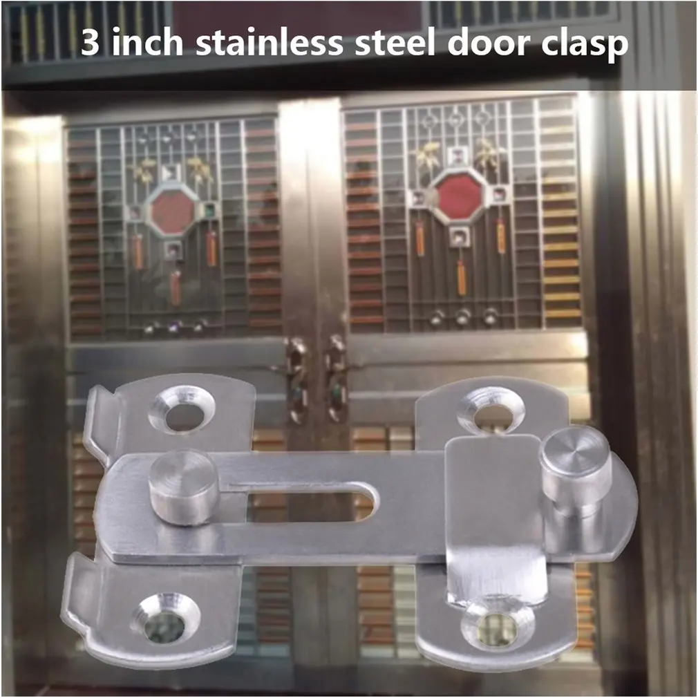 New Stainless Steel Hasp Latch Lock Sliding Door For Window Cabinet ...