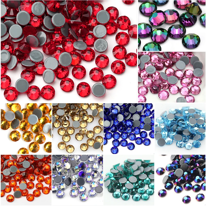 Qiao Multi-color Ss6-ss30 Crystal Glass Glitter Rhinestone Flatback Hot ...
