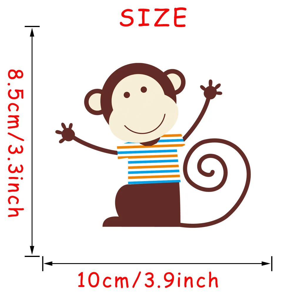 Cute Monkey Vinyl Switch Sticker Funny Cartoon Animals Wall Decals for ...